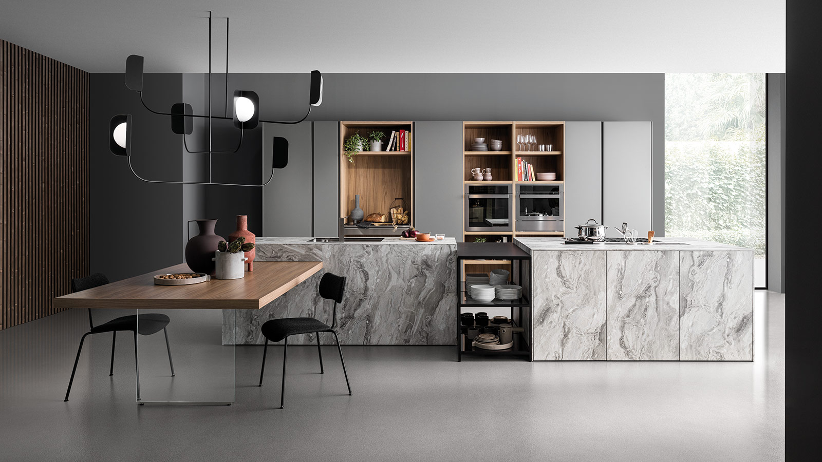 Aspen - Marble Effect Kitchen - Designed & Fitted - Krieder